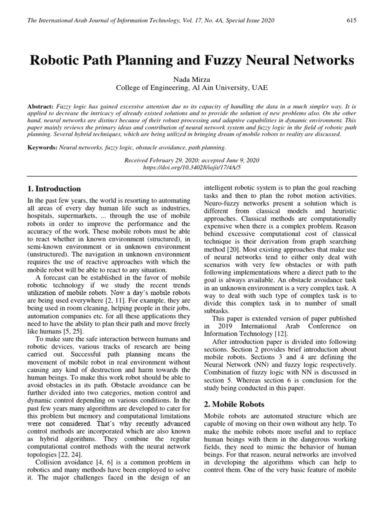 Robotic Path Planning and Fuzzy Neural N | PDF | Fuzzy Logic | Artificial Neural Network