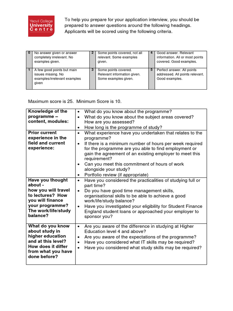 Application Interview Preparation Guide | PDF | Experience