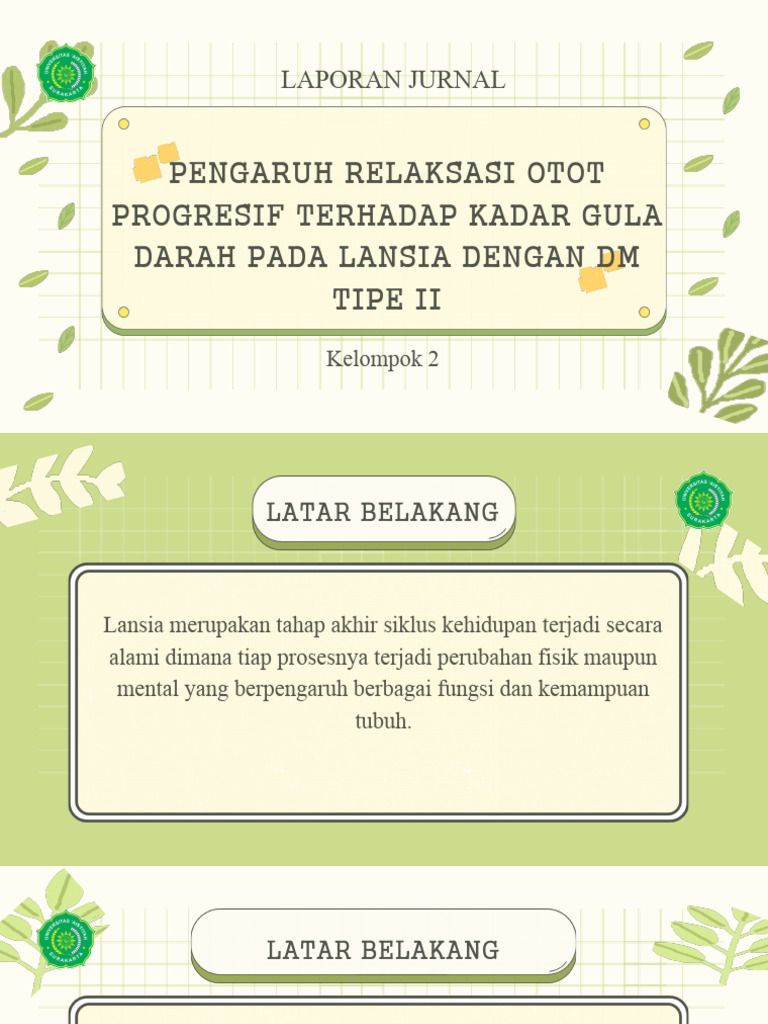 Pemberian Terapi Relaksasi Otot Progresif Pada Pasien DM Tipe Ii | PDF