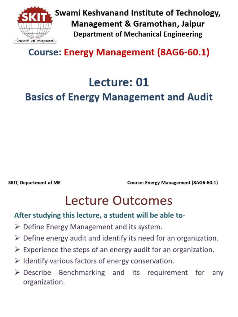 L1 Basics of Energy Management | PDF | Energy Conservation | Efficient ...