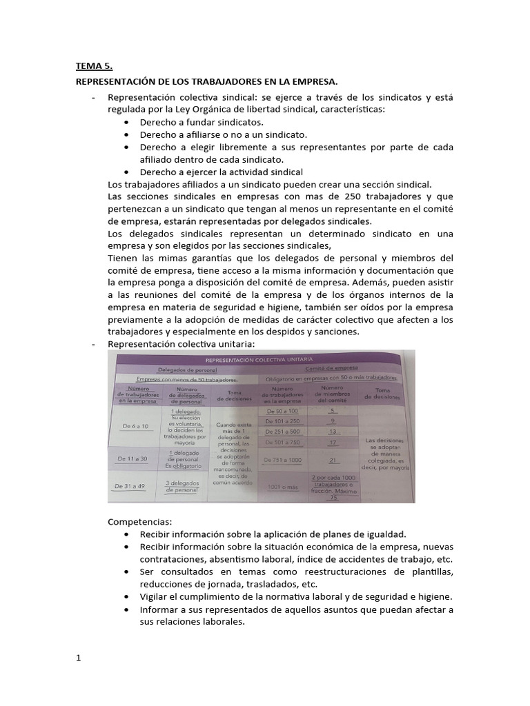 Tema 5 Fol | Descargar gratis PDF | Sindicato | Derecho laboral