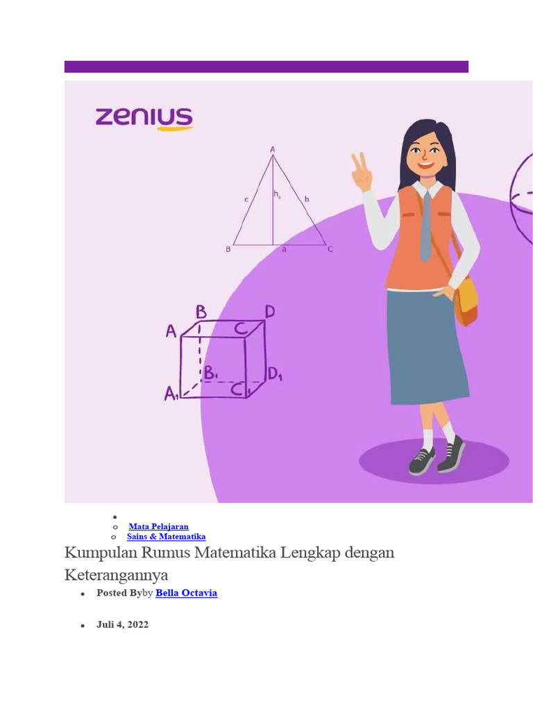 Kumpulan Rumus Matematika Lengkap Dengan Keterangannya: Posted Byby Juli 4, 2022 | PDF