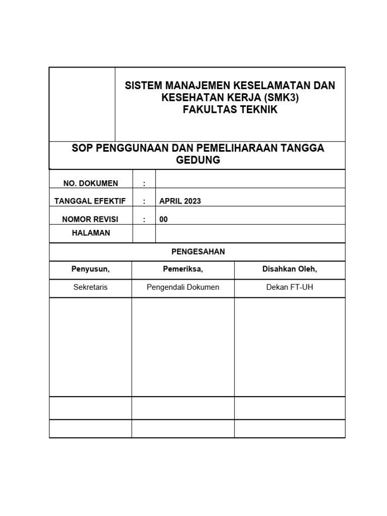 Sop Penggunaan Dan Pemeliharaan Rumah Tangga | PDF