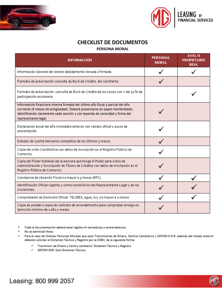 SOFOM PM (MG) Formato - checklistPM | PDF