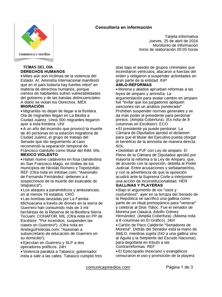 Las 8 Columnas 250424 Cym | PDF | México | Gobierno