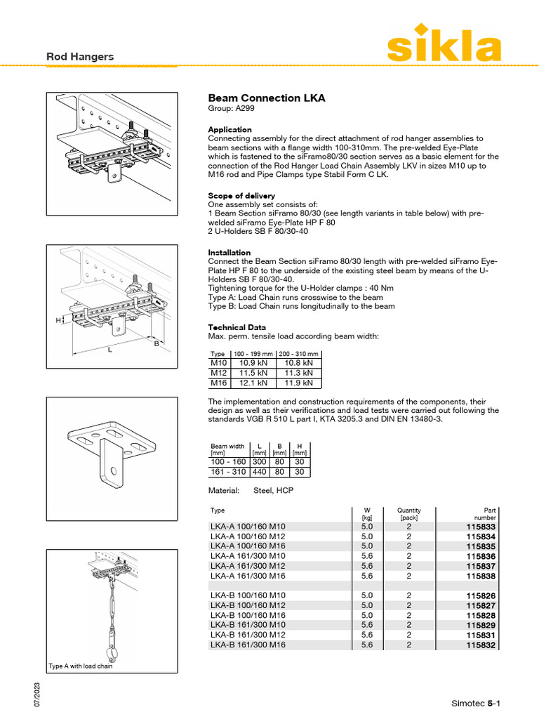 Rod Hangers: Beam Connection LKA | PDF | Beam (Structure) | Mechanical ...
