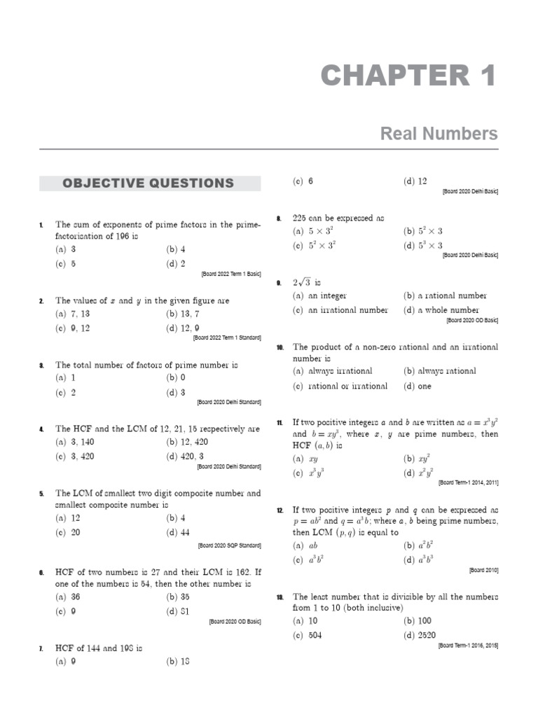CH 01 - Real Numbers | PDF | Numbers | Prime Number