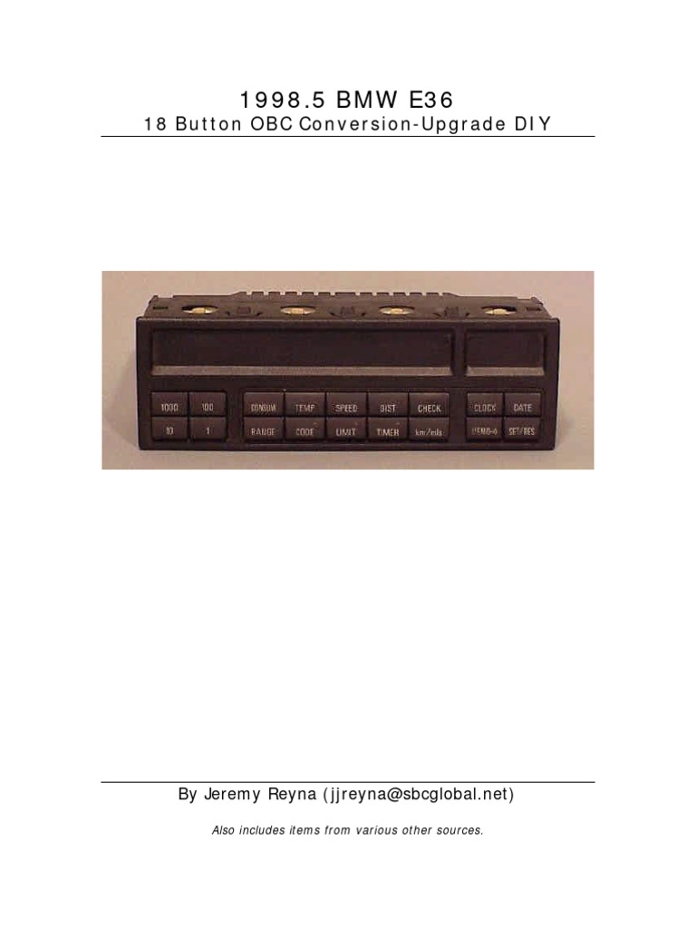 E36 OBC Upgrade | PDF | Electrical Connector | Fuel Economy In Automobiles