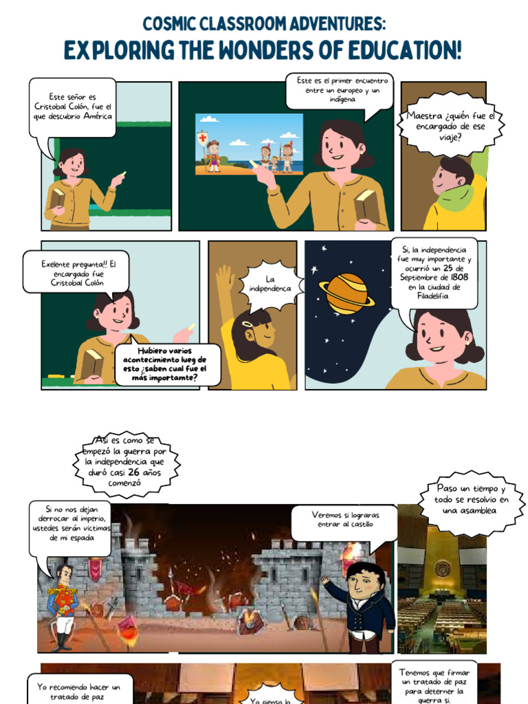 Colorful Simple Cosmic Classroom Adventure Comic Strip | PDF