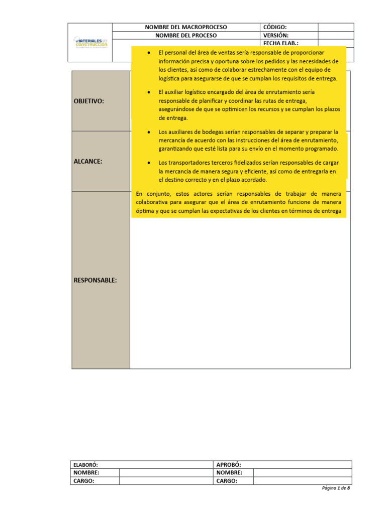 Formato Instructivo | Descargar gratis PDF | Logística | Business