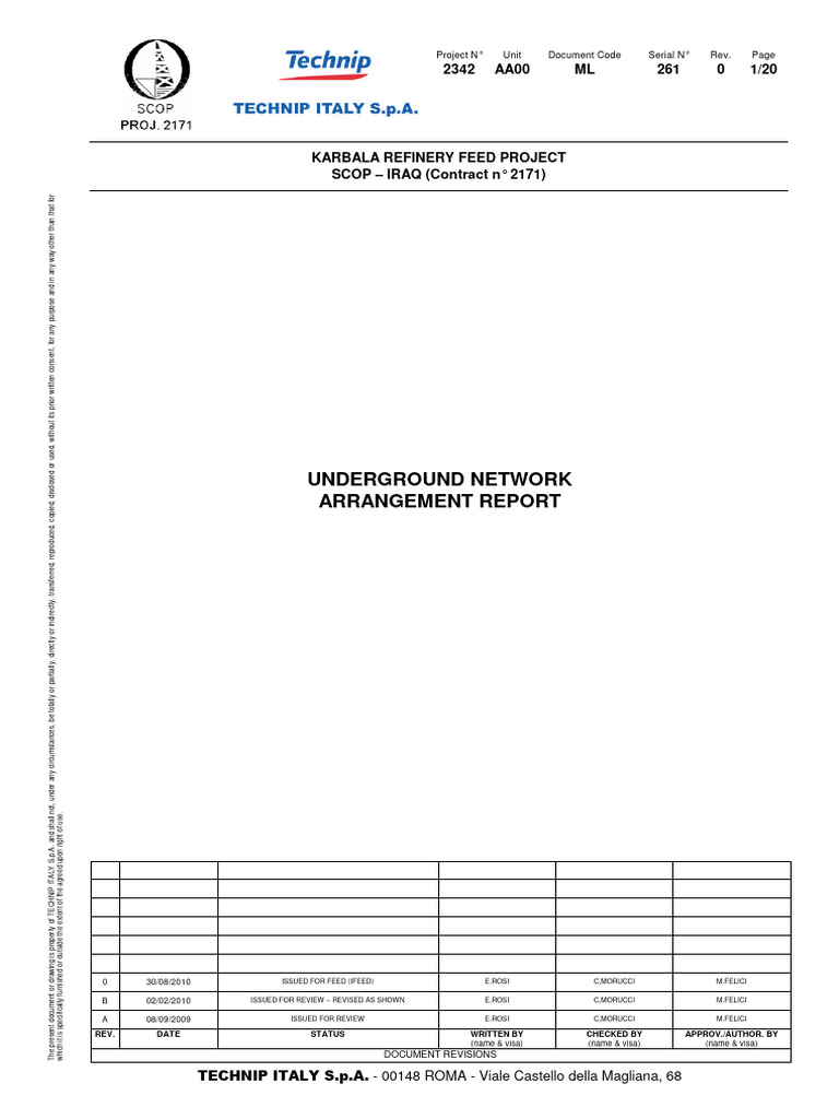 2342-Aa00-Ml-261 - 0 - Underground Network Arrangement Report | PDF ...