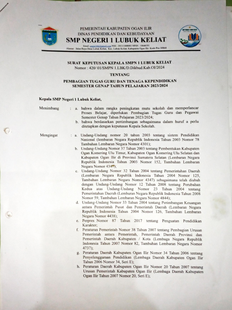 SK Dan Laporan Piket | PDF