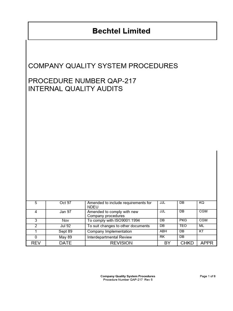 217-05 - Internal Quality Audits | Download Free PDF | Audit | Iso 9000