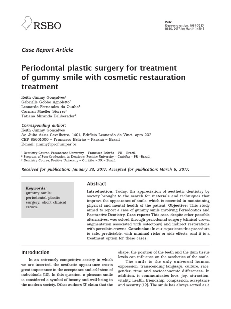 Gummy Smile Treatment Case Study | PDF | Periodontology | Dental Anatomy