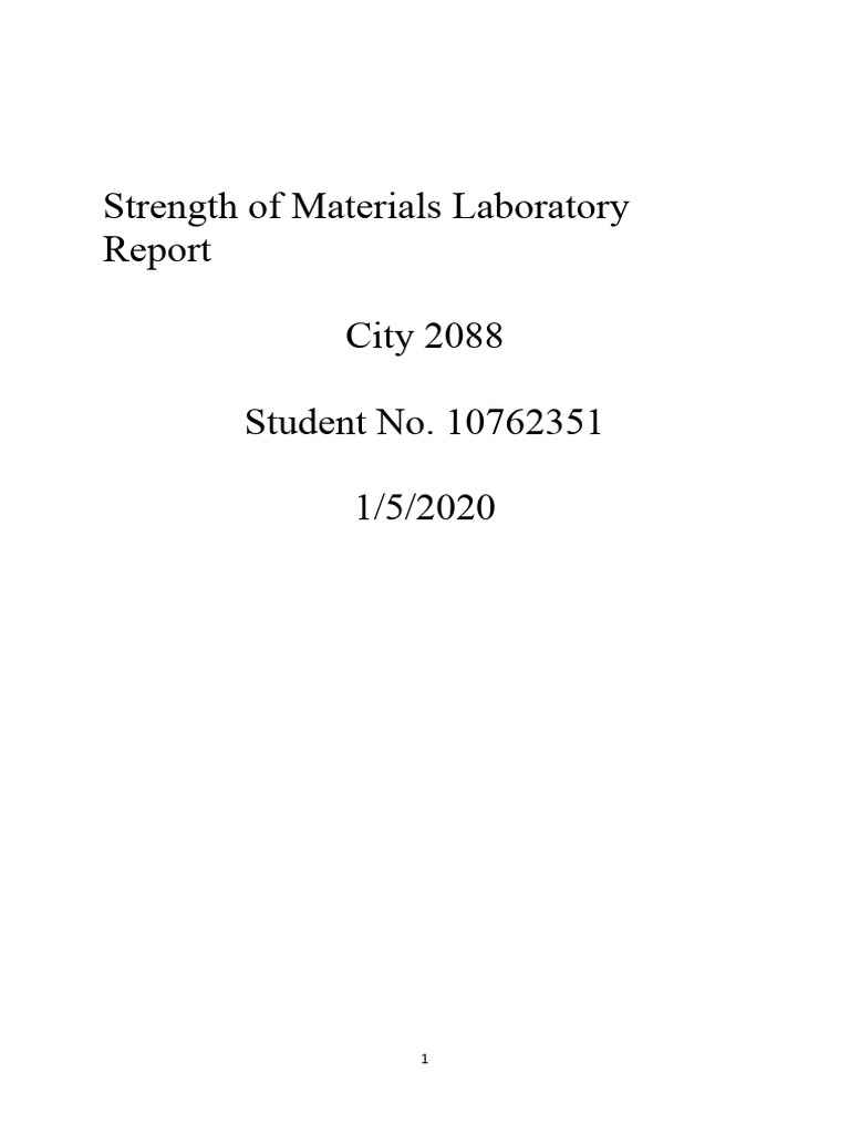 Strength of Materials Laboratory Report | PDF | Concrete | Strength Of ...