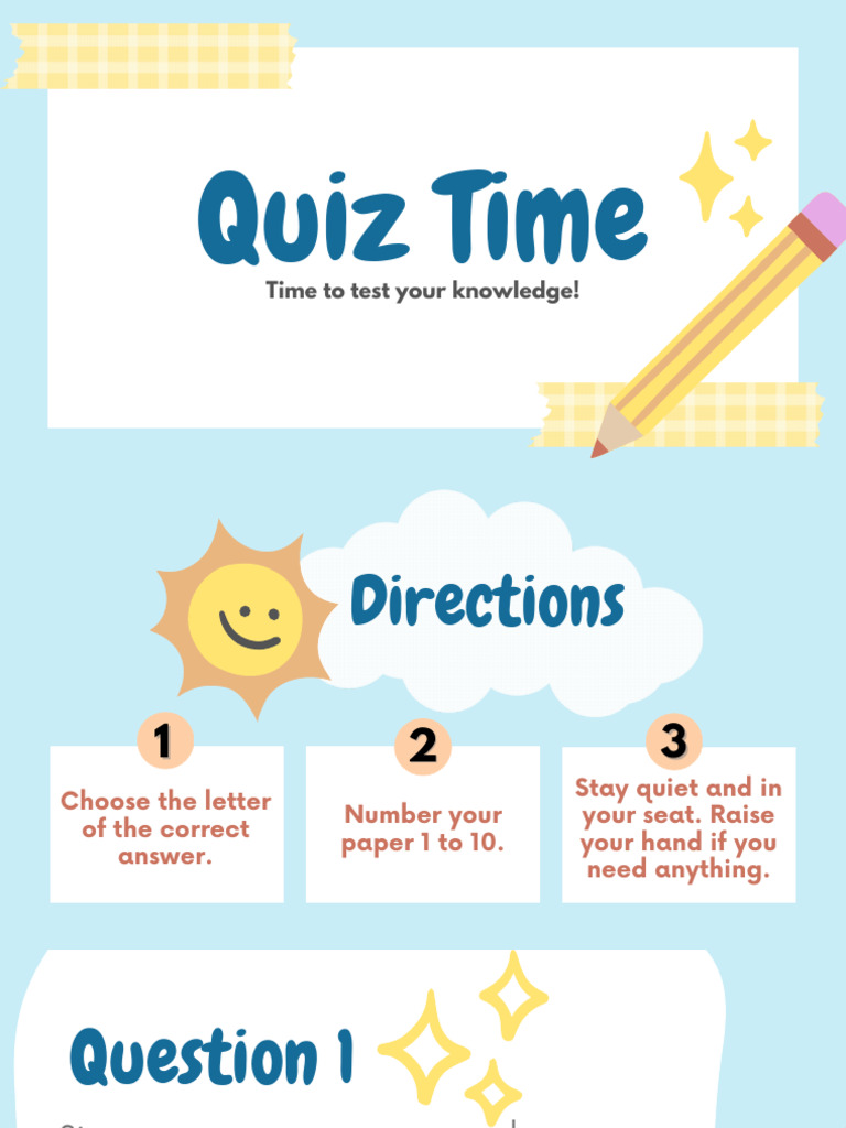Landform Quiz Presentation in Blue Orange Yellow Pastel Illustrative ...