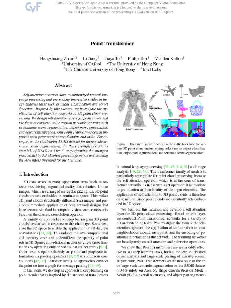 Point Transformer | PDF | Image Segmentation | Deep Learning