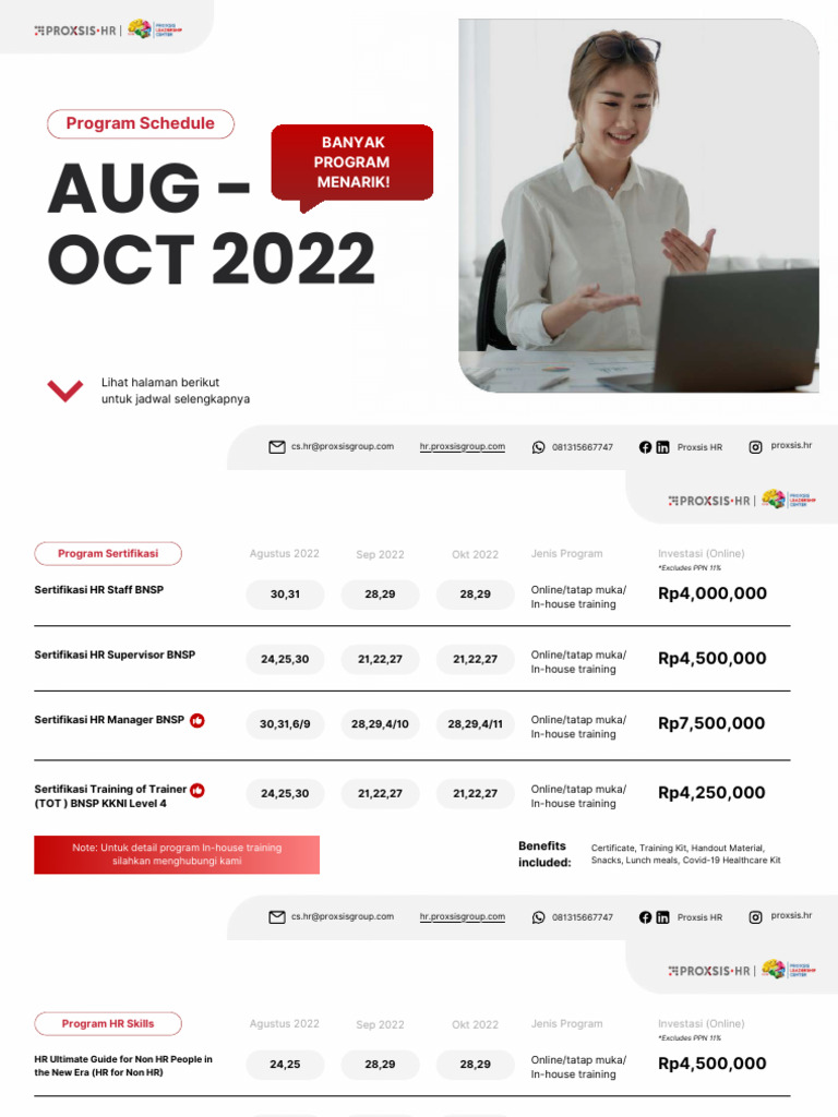 Proxsis HR - Program Schedule (Aug-Oct 2022) v2 - Comp1 | PDF | Cognition | Social Psychology