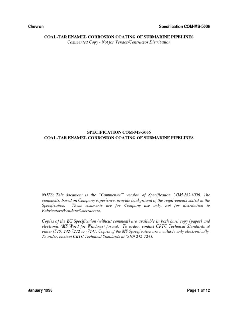 Coal-Tar Enamel Coating for Submarine Pipes | PDF | Pipe (Fluid ...
