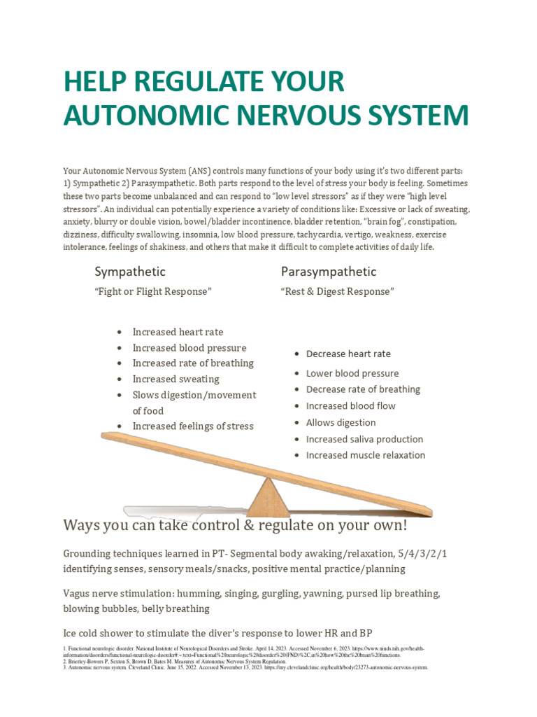 ans regulation flyer-sawle | PDF | Autonomic Nervous System | Stress ...