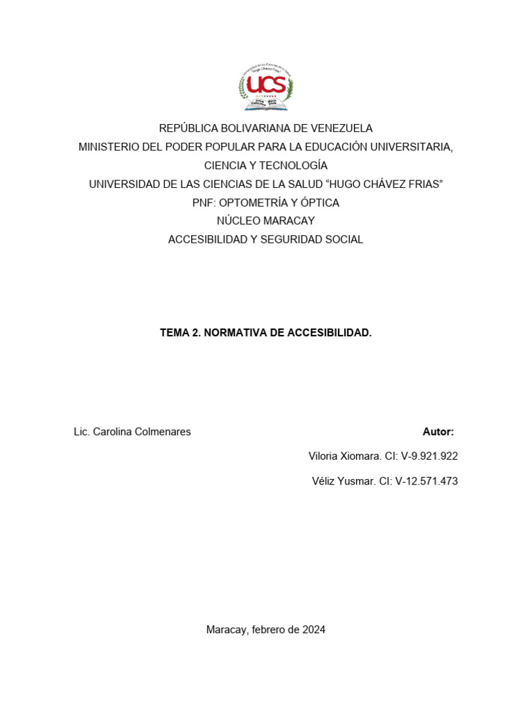 Tema 2. Normativa de Accesibilidad. | PDF | Invalidez | Accesibilidad