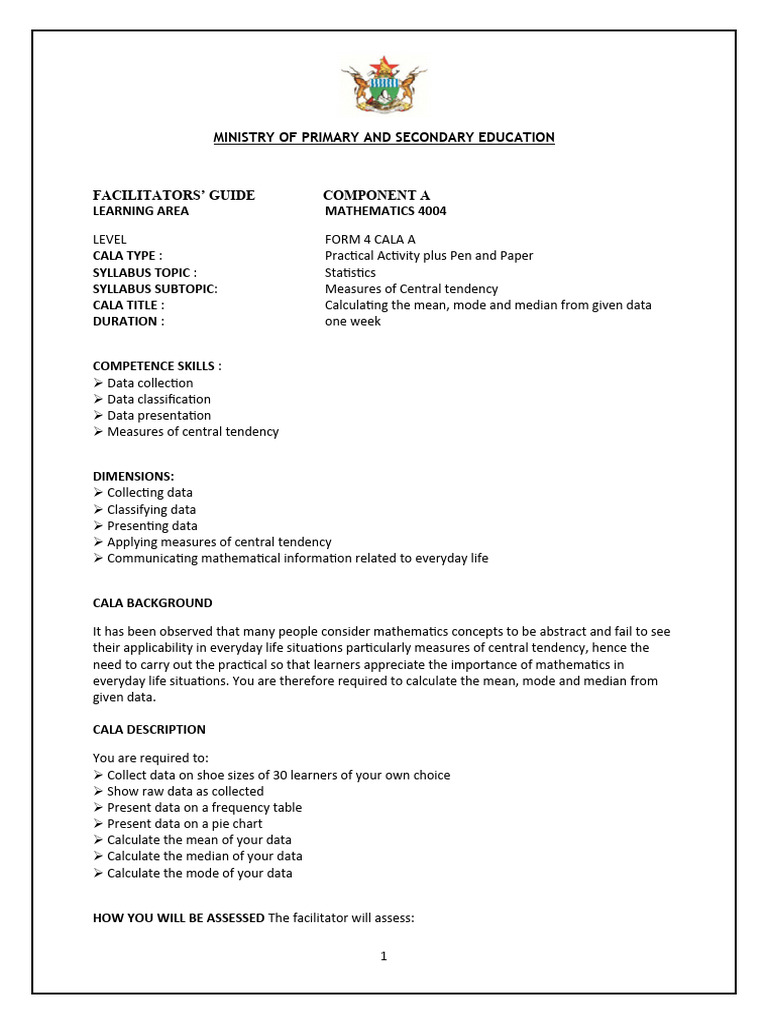 Maths o Level Component A | PDF | Data | Mean