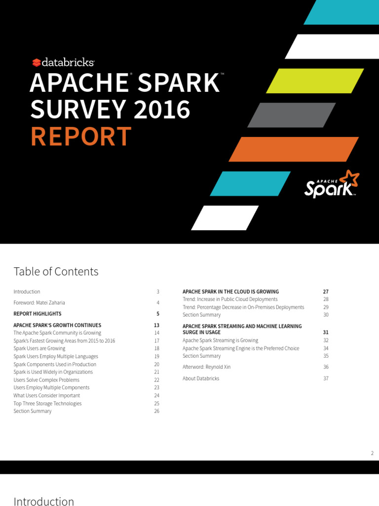 2016 Spark Survey | Download Free PDF | Apache Spark | Information Technology