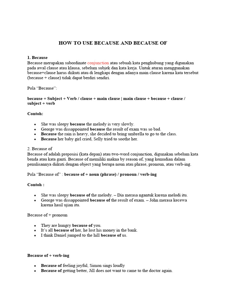 How to Use Because | PDF | Clause | Linguistic Typology