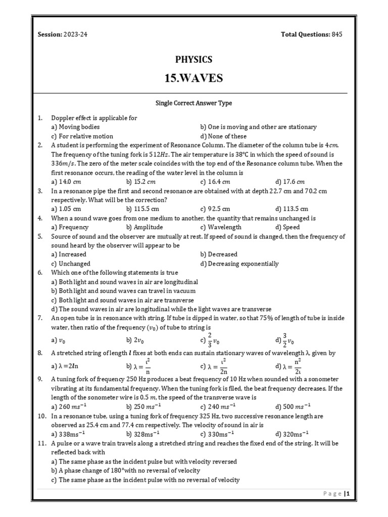 WAVES-1 | PDF | Waves | Sound