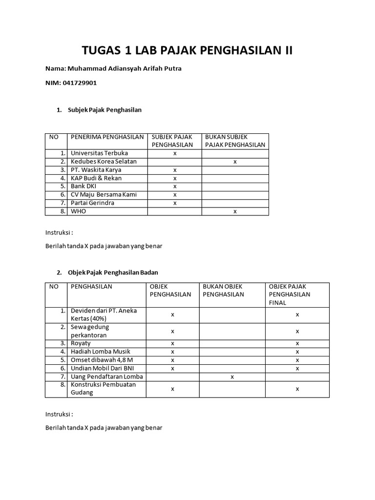 Tugas 1 Lab PPH II | PDF