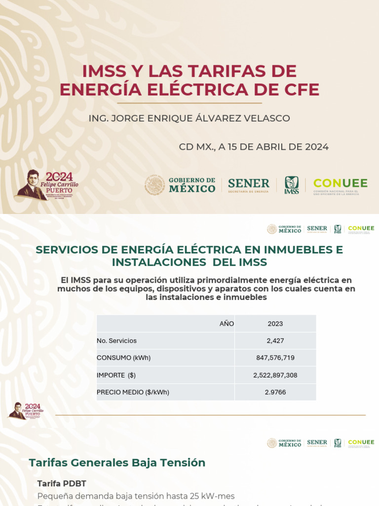 Tarifas Ee de Cfe | PDF | Medición | Electricidad