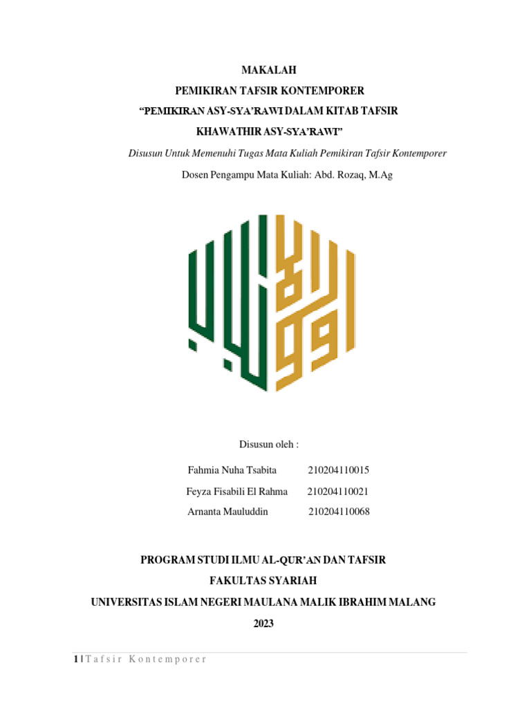 Kelompok 3 Tafsir Kontemporer | PDF