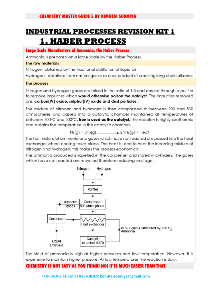 Industrial Processes For Chemistry | PDF | Nitric Acid | Catalysis