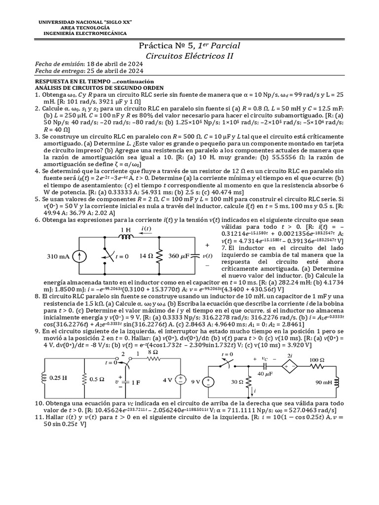 1P Practica5 Circuitos Electricos II | PDF | Inductor | Red eléctrica