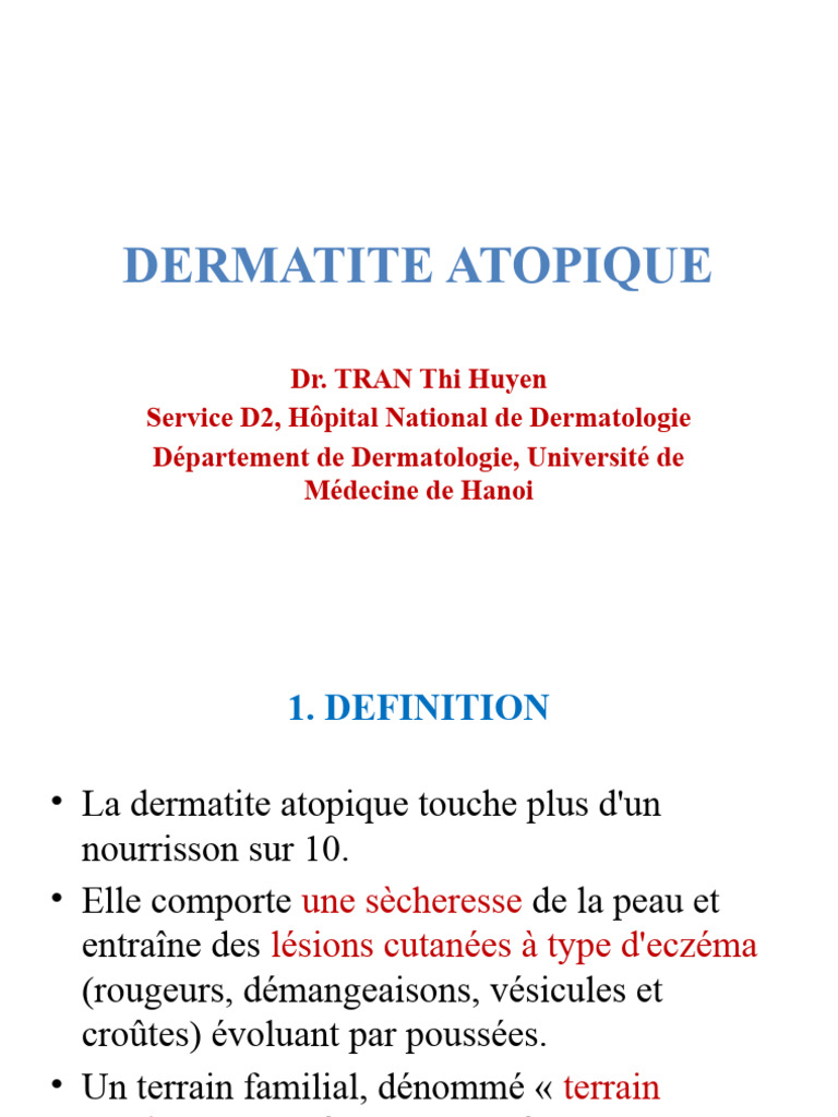 DERMATITE ATOPIQUE | PDF | Dermatite | Peau