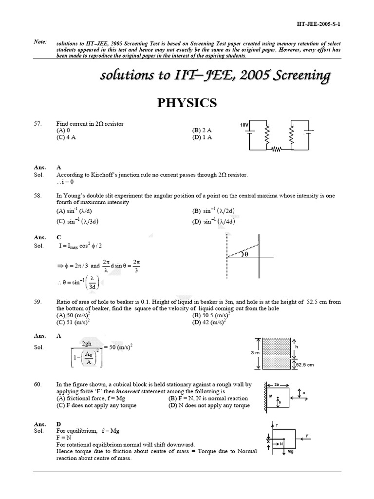 2005 Screen Physics Redacted | PDF | Voltage | Materials Science