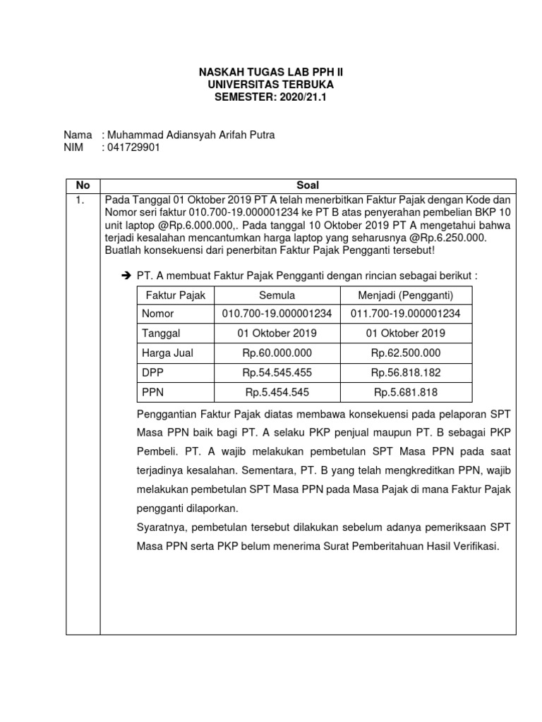 Tugas 4 Lab PPN Dan PPNBM | PDF