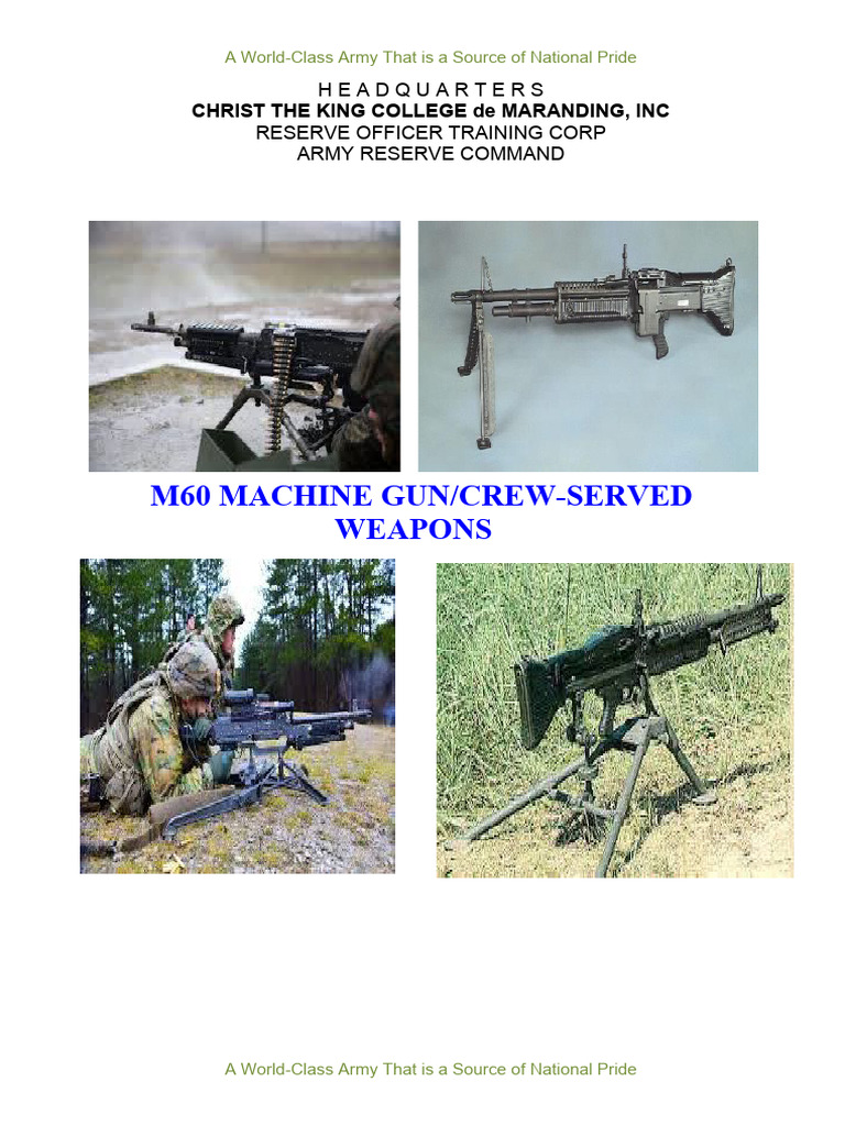 ROTC Module On M60) Machine Gun | PDF | Flight | Military Technology
