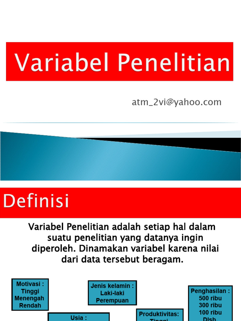 Pertemuan 4 (Variabel Penelitian) | PDF