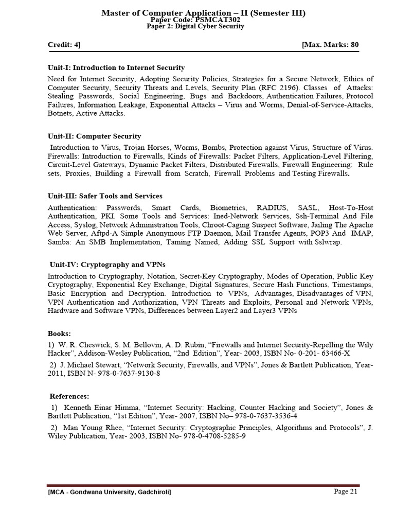 MCA 2nd Year Syllabus Sem III and IV 120617 Q | PDF | Firewall ... MCA 2nd Year Syllabus Sem III and IV 120617 Q | PDF | Firewall ...