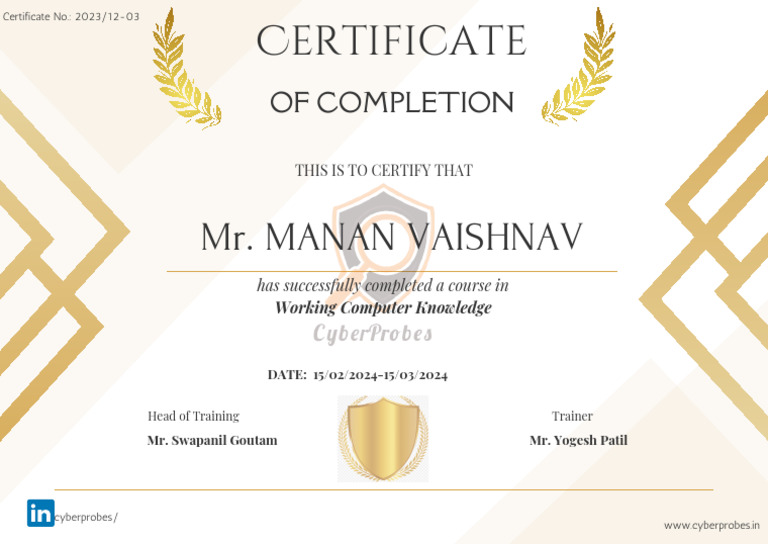 Manan Certificate | PDF