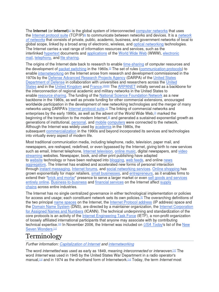 Terminology: Network of Networks | Download Free PDF | Internet | Ip ...
