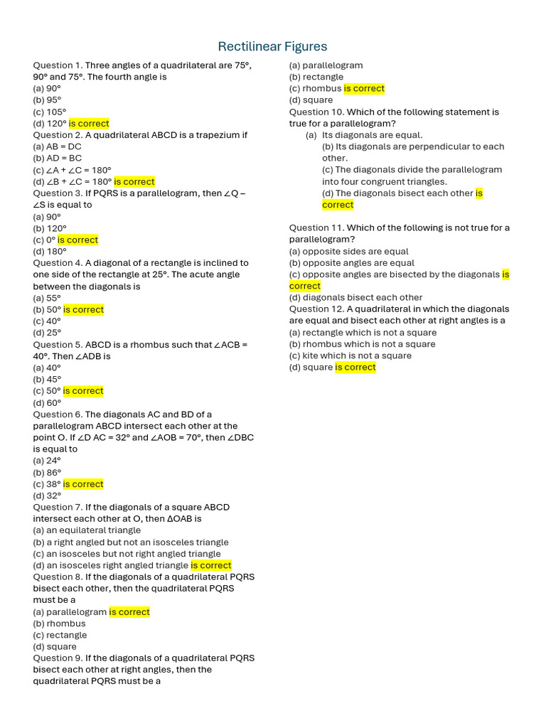 Rectilinear Figures | PDF | Rectangle | Euclidean Geometry