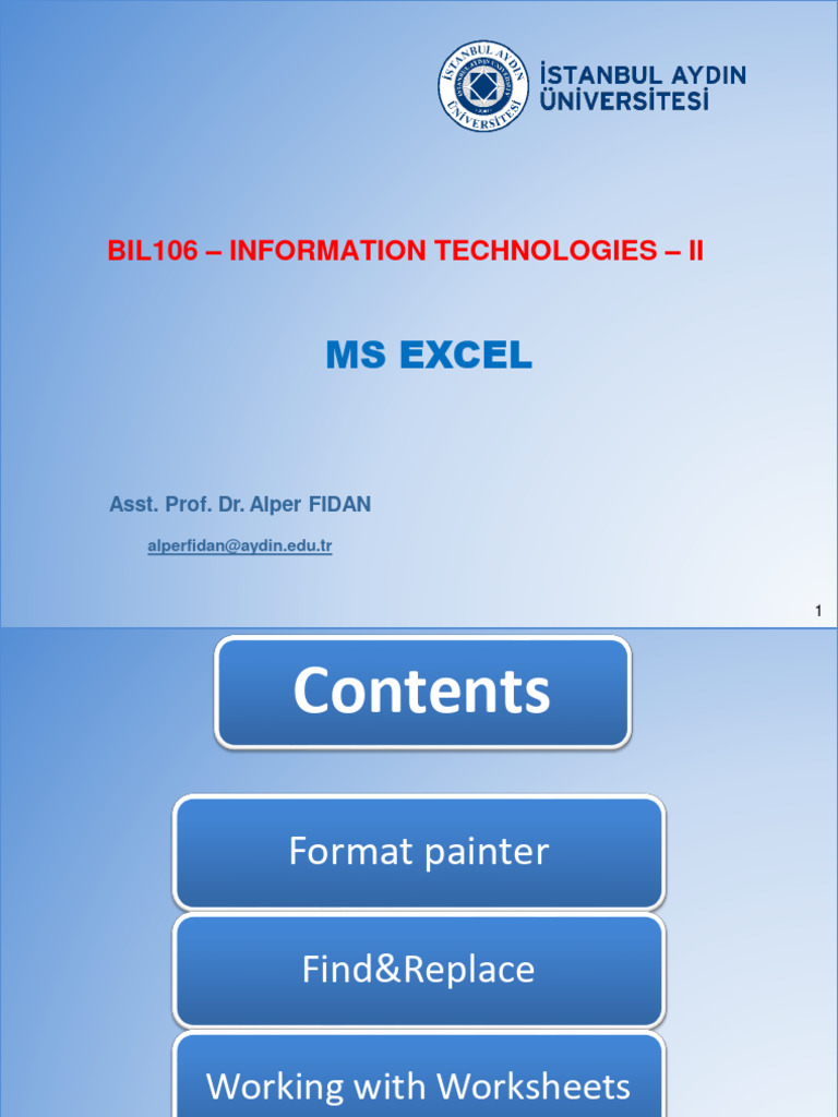 3rd Week | PDF | Microsoft Excel | Menu (Computing)