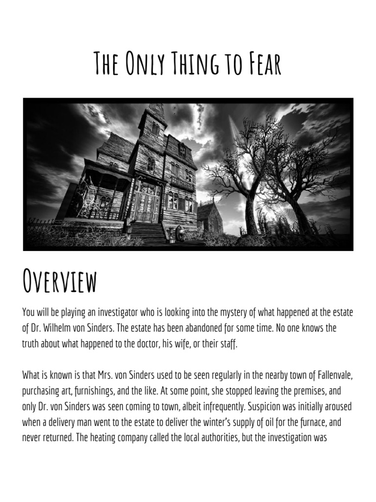 The Only Thing To Fear | PDF