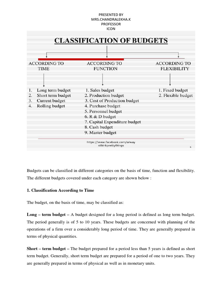 Classification of Budgets | PDF | Budget | Economics