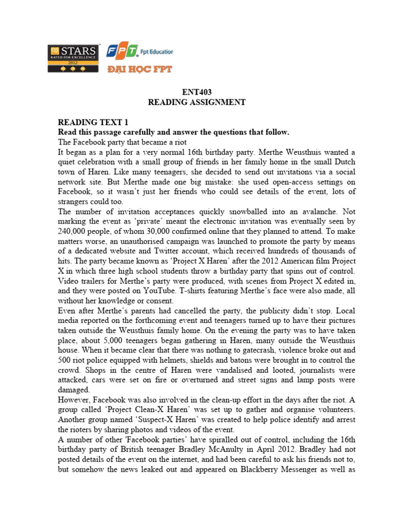 ENT403 Reading Assignments | PDF | Meteoroid | Graffiti