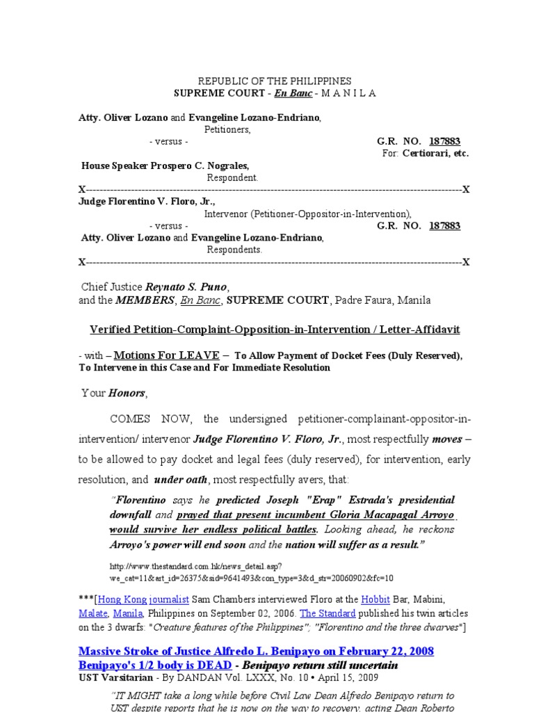 Verified Petition-Complaint | Constitutional Amendment | United States ...