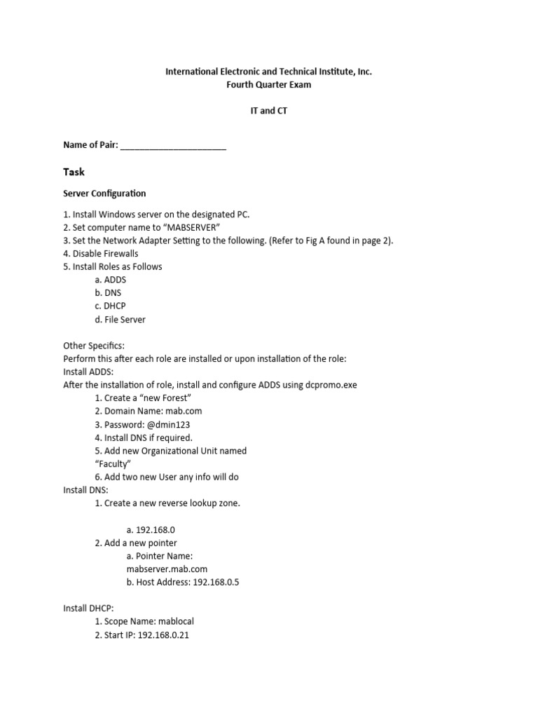 ITCT4 TH QTR Exm | PDF