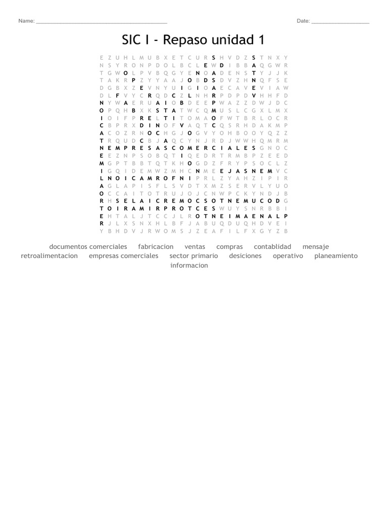 SIC II Repaso SIC I Answer - key-WS | PDF